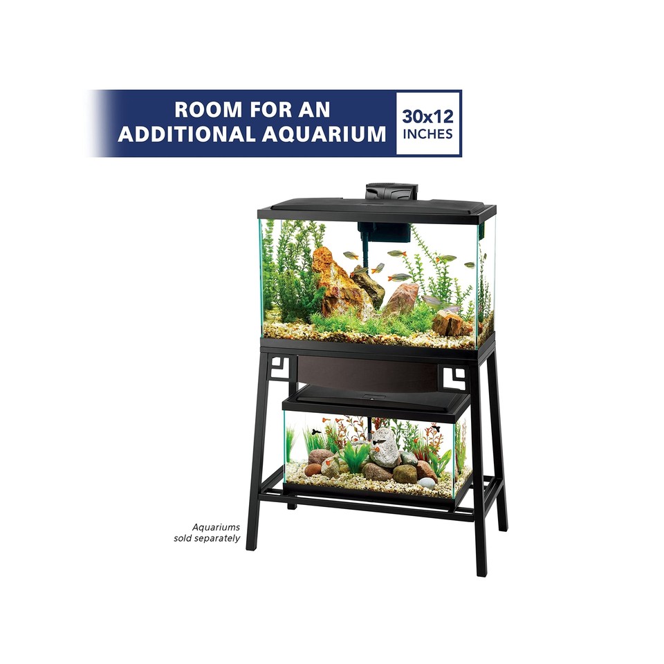 Aqueon Metal Aquarium Stand, 30" L x 12" W x 28.25" H 30" x 12" top ...