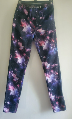 HOT TOPIC Hi-Rise Black Galaxy Super Skinny Jeans w/Stretch Women's/Jr ...