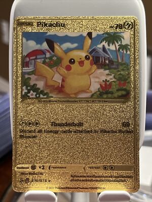 Pikachu Gold Foil Fan Art Pokemon Card 075/073 Card NM | eBay