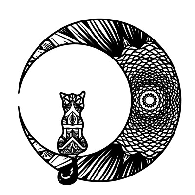 Half Moon Cat Sticker Decal | eBay