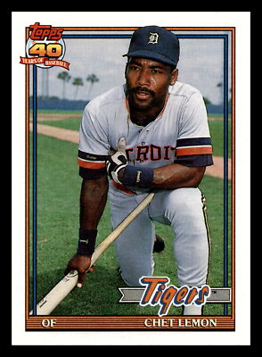1991 Topps Chet Lemon #469 Detroit Tigers Centered Mint | eBay
