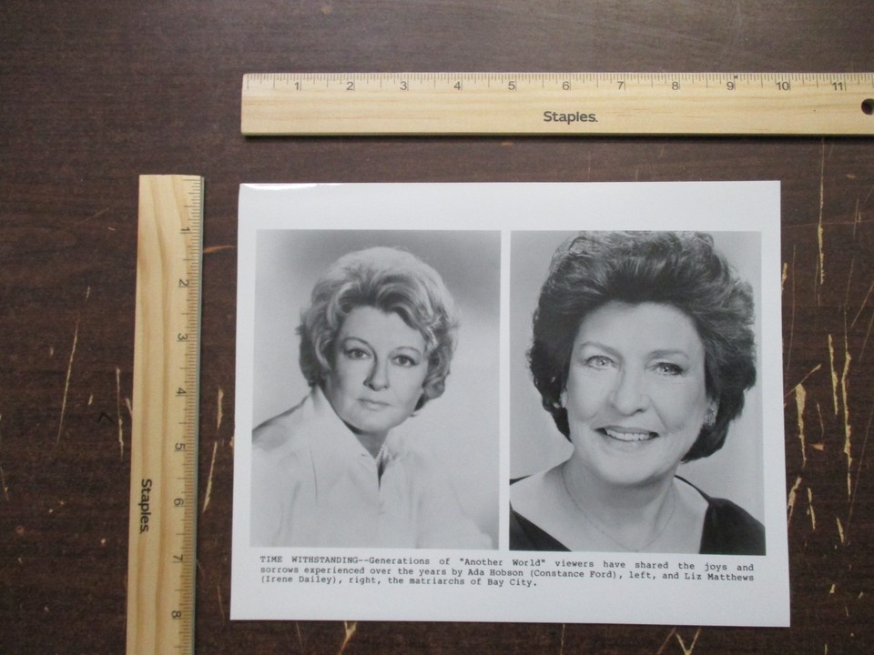 PRESS PROMO PHOTO SOAP OPERA ANOTHER WORLD CONSTANCE FORD IRENE DAILEY ...
