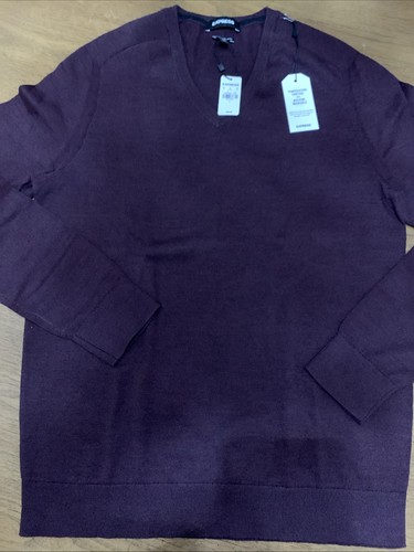 Express Men’s Merino Wool Blend Sweater Burgundy Size Large NWT | eBay