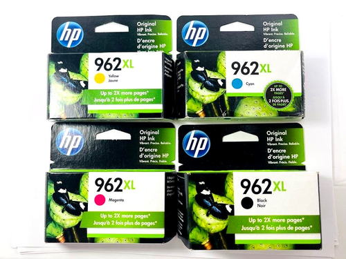 GENUINE 4-PACK HP 962XL BLACK & COLOR INK OFFICEJET PRO 9010 9015 ...