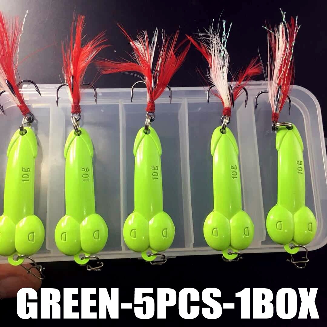 5Pcs/Box Penis Fishing Lure Dick Spinner Spoon Lures VIB Metal Baits ...