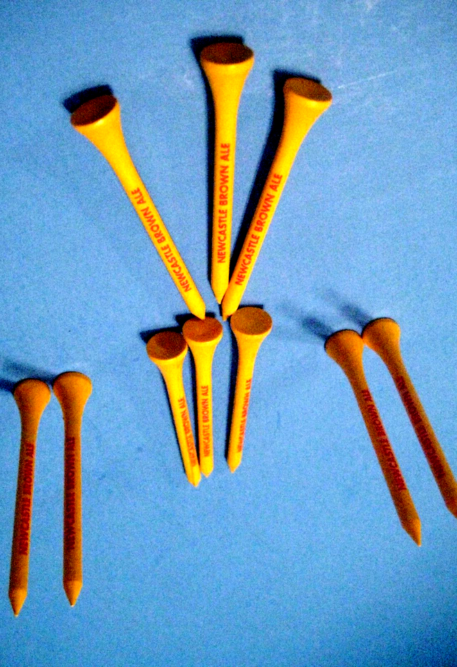 Newcastle Brown Ale Golf Tees Long Wood Advertising Collectible 2 Packs ...
