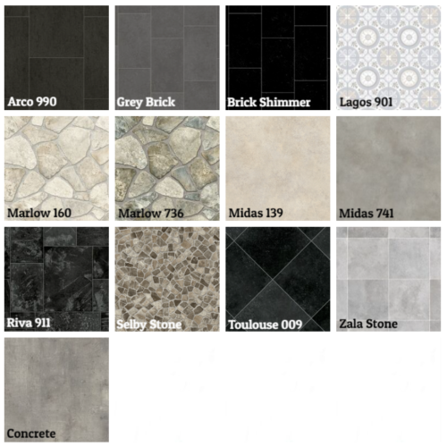 VINYL | 2mm Tile Effect Concrete Stone Design Flooring Modern Domestic ...