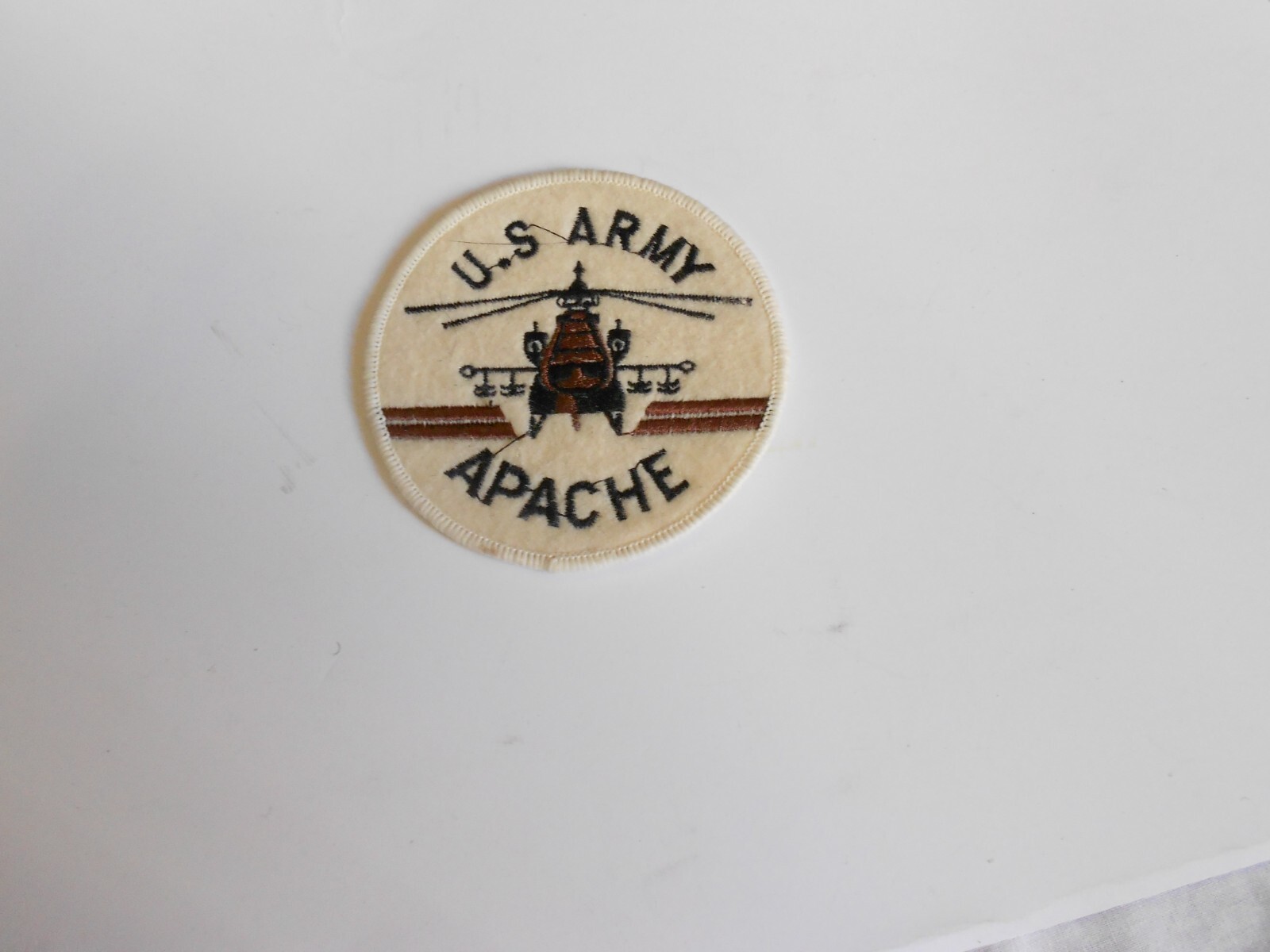 Vintage US Army Apache Helicopter White W/Black Lettering Patch -NOS (9 ...
