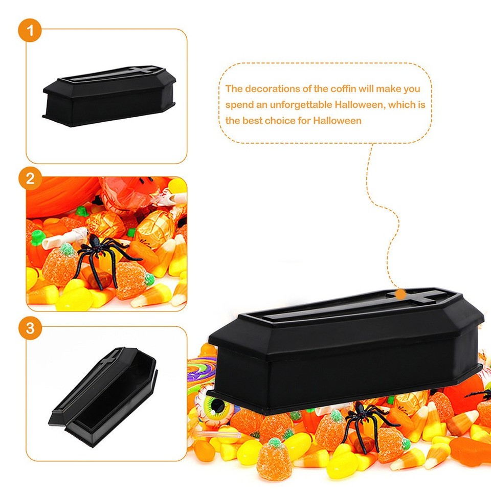 15 Pcs Small Plastic Coffin Adornments Halloween Props Tabletop Models ...
