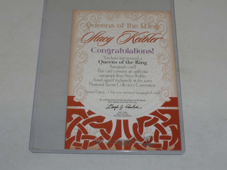 2003 NSCC WWE Queens of the Ring Oversied Auto Stacy Keibler | eBay