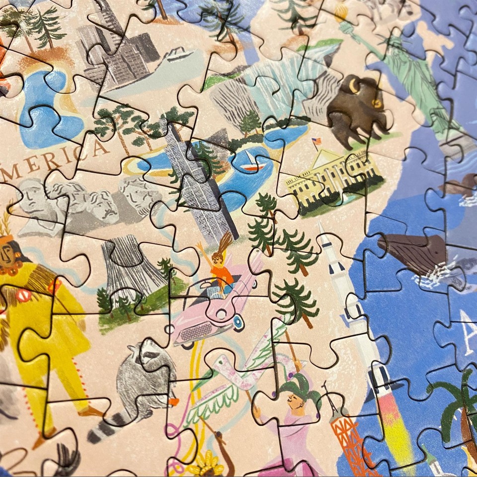 World Map Illustrated Puzzle 1000 pieces Round Jigsaw by bopster | eBay UK