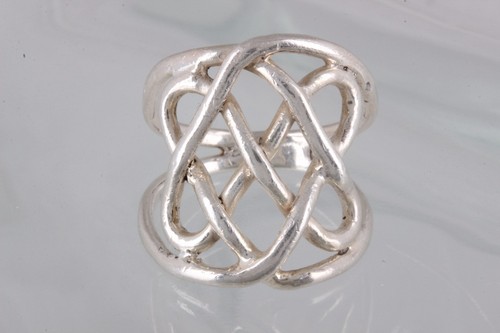 STERLING SILVER CUT OUT DESIGN RING SIZE 7 1/2 925 FINE 2966B | eBay