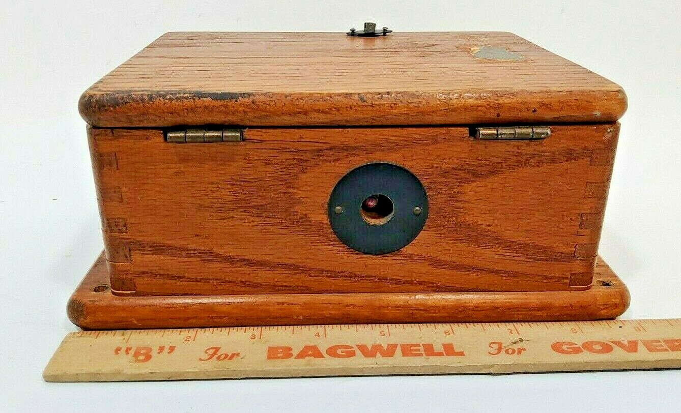 Antique Oak Telephone Ringer Box Modified Ceeco Chicago Missing Parts ...