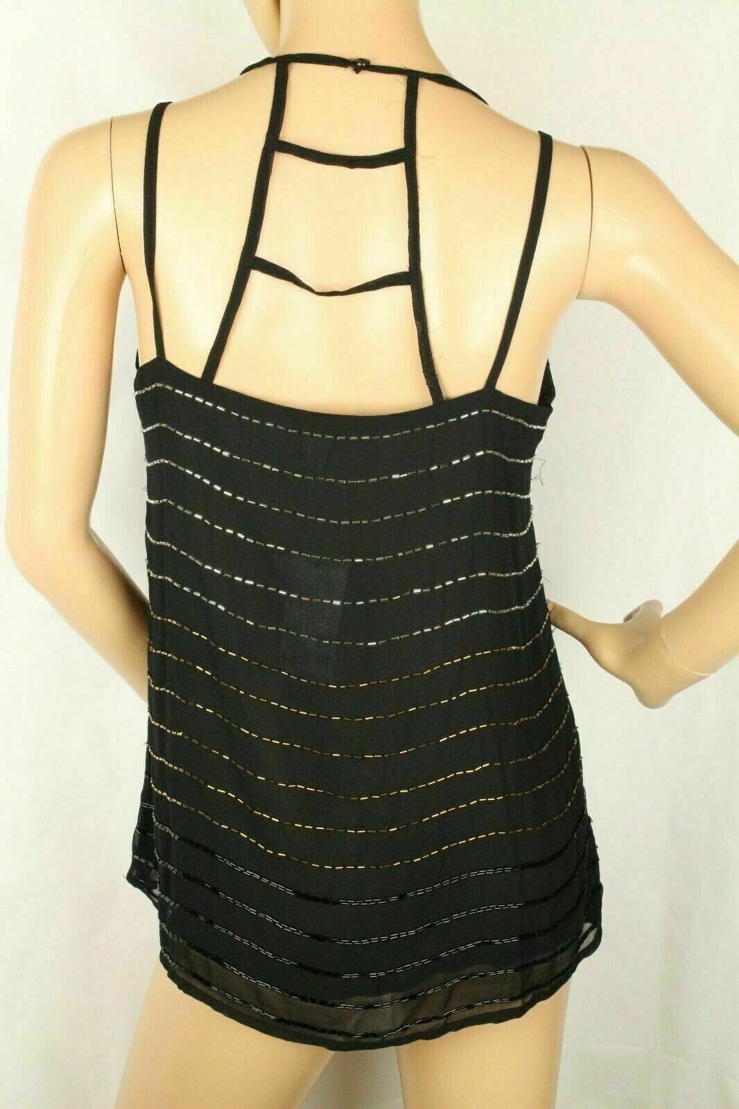 Bar III Women's Tank Top Black Beaded Size S Retail $59 | eBay