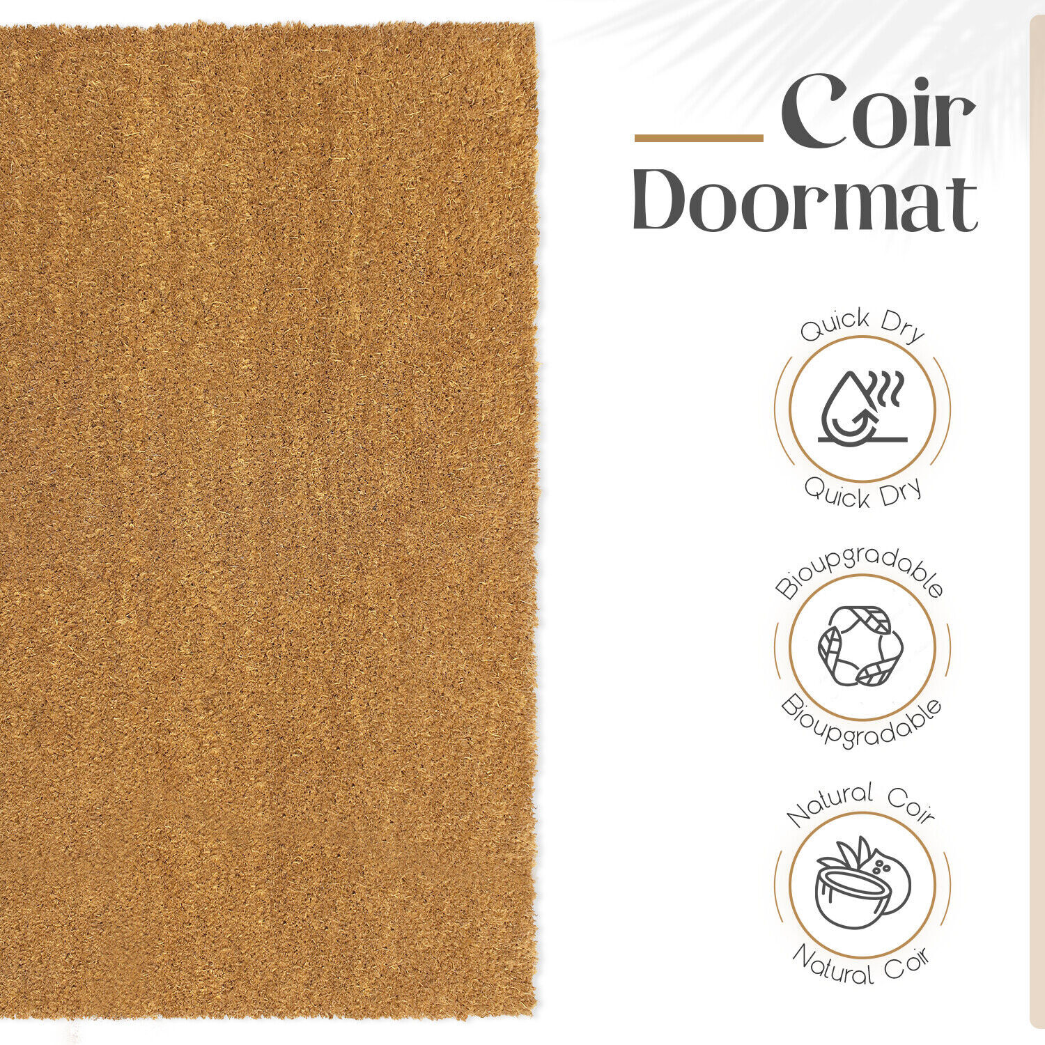 Natural Coconut Coir Entrance Door Mat Heavy Duty Outdoor Lobby ...