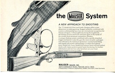 1972 small Print Ad of Mauser Bauer Model 620 Over & Under Shotgun | eBay