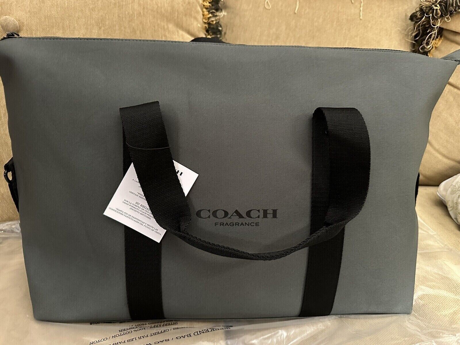 Coach Fragrance Tote weekend bag green black travel overnight large NEW ...