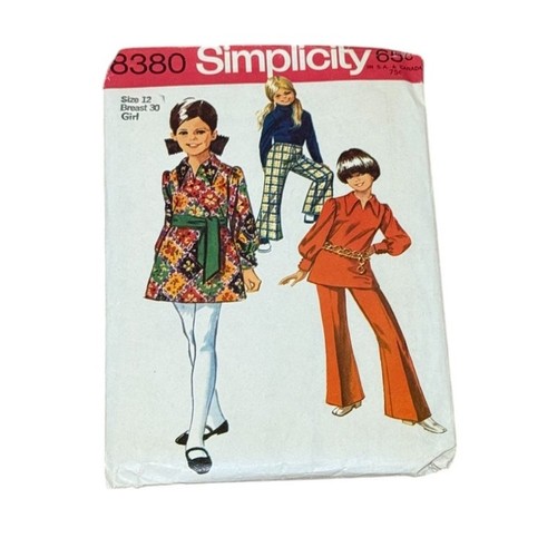 Vintage Simplicity 8380 Size 12 Bust 30 Girls Dress or Tunic Bell ...