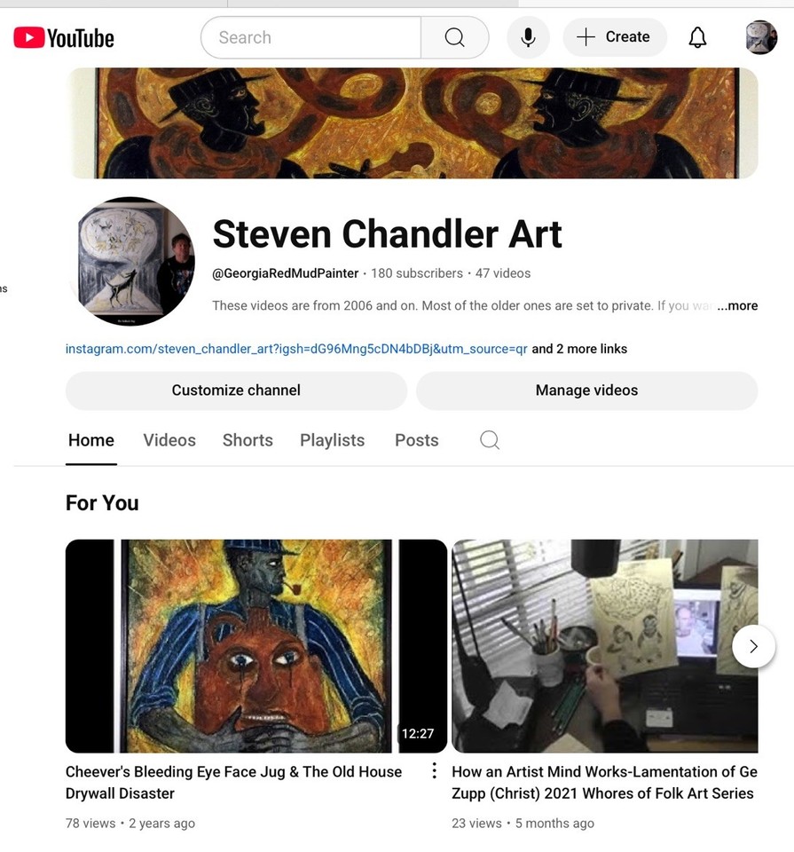 “FERAL POLE CAT” 2016 Georgia Red Mud Painting Steven Chandler Listed Folk Art | eBay