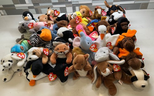 Lot of 39 TY beanie babies tagged , most 90’s magazine, bookmarks ...