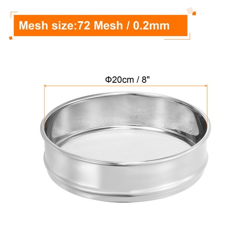 72 Mesh Lab Sieve 8" Diameter Test Sieve 304 Stainless Steel Wire 0.2mm ...