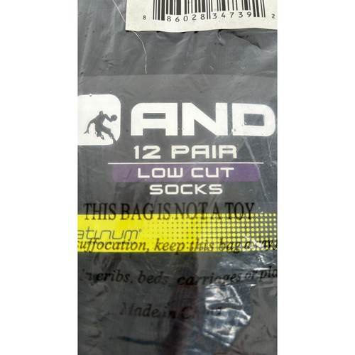 AND1 Mens Cushion Low Cut Socks 12 Pack Black Shoe Size 6 - 12.5 New | eBay