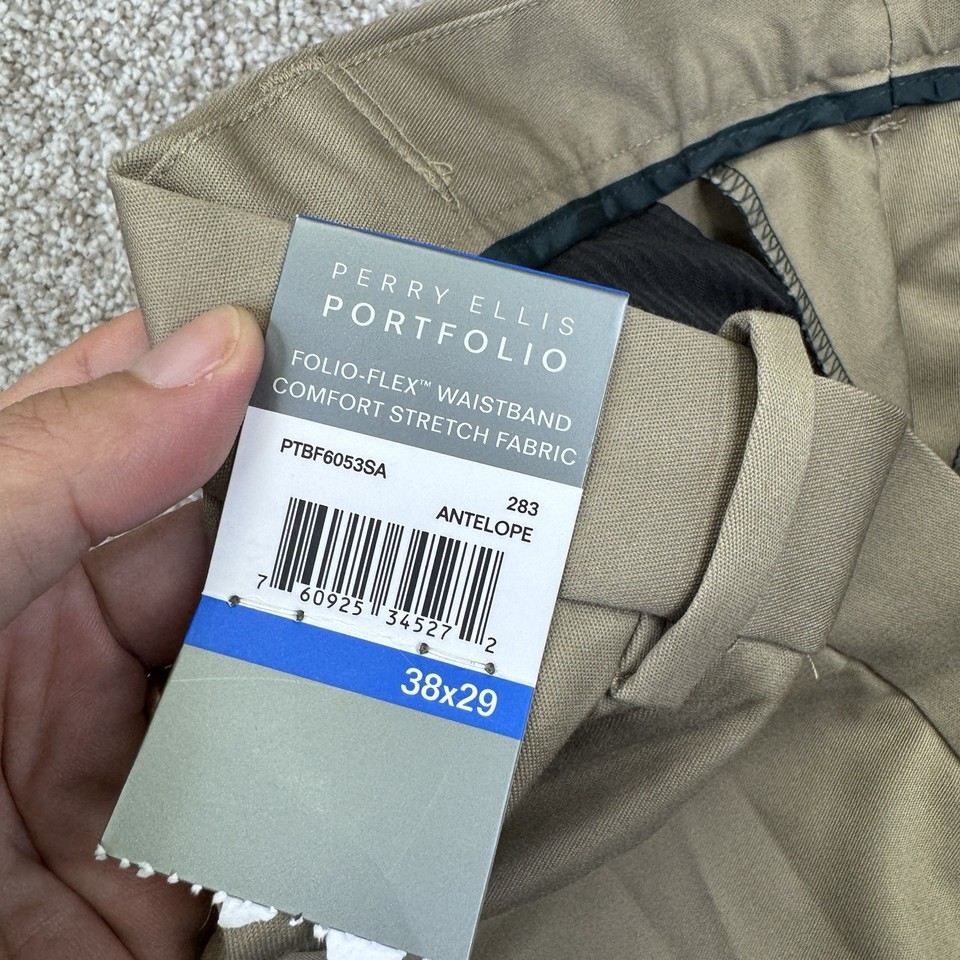 NEW Perry Ellis Portfolio Premium Flex Twill Pants Mens 38x29 ...