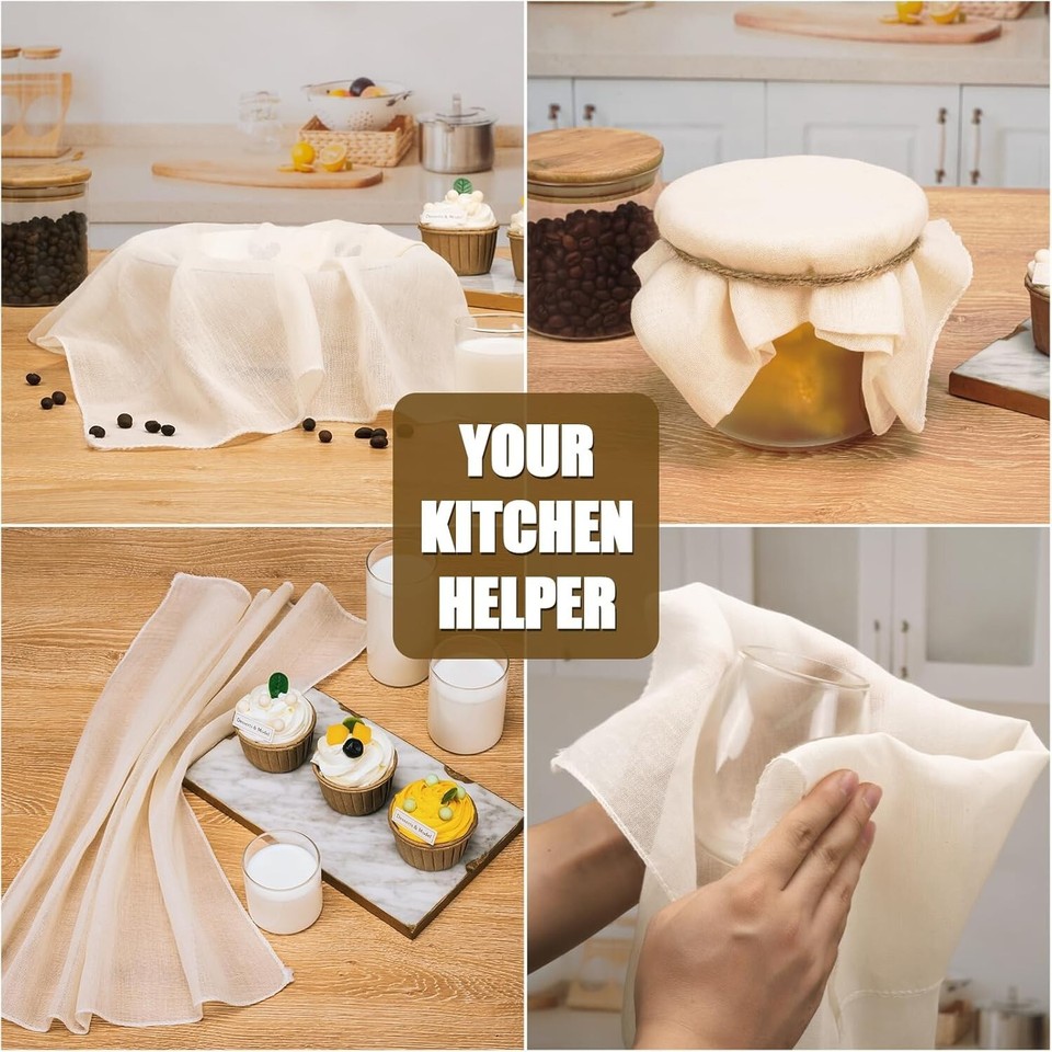 Cheese Cloths for Straining, 6pcs 20x20 Inch Grade 100 Cheese Cloth ...