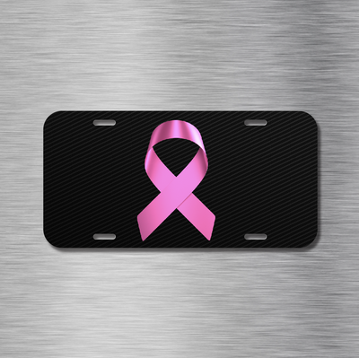 Pink Ribbon Vehicle License Plate Auto Car Tag Breast Cancer Awareness ...