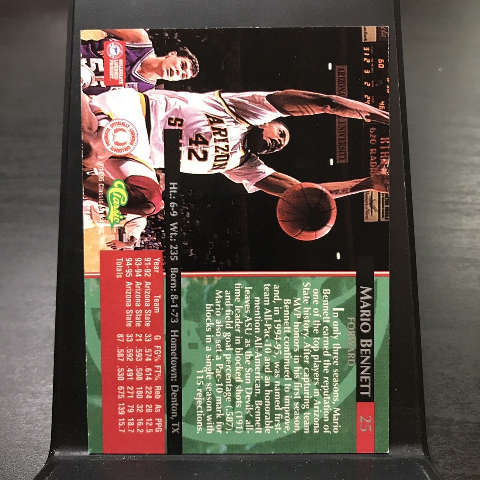 1995-96 Classic #25 Mario Bennett Arizona State Sun Devils | eBay