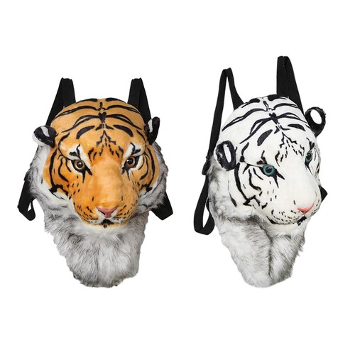 Stuffed Tiger Head Shoulder Bag Tiger Laptop Backpack Trendy Realistic ...