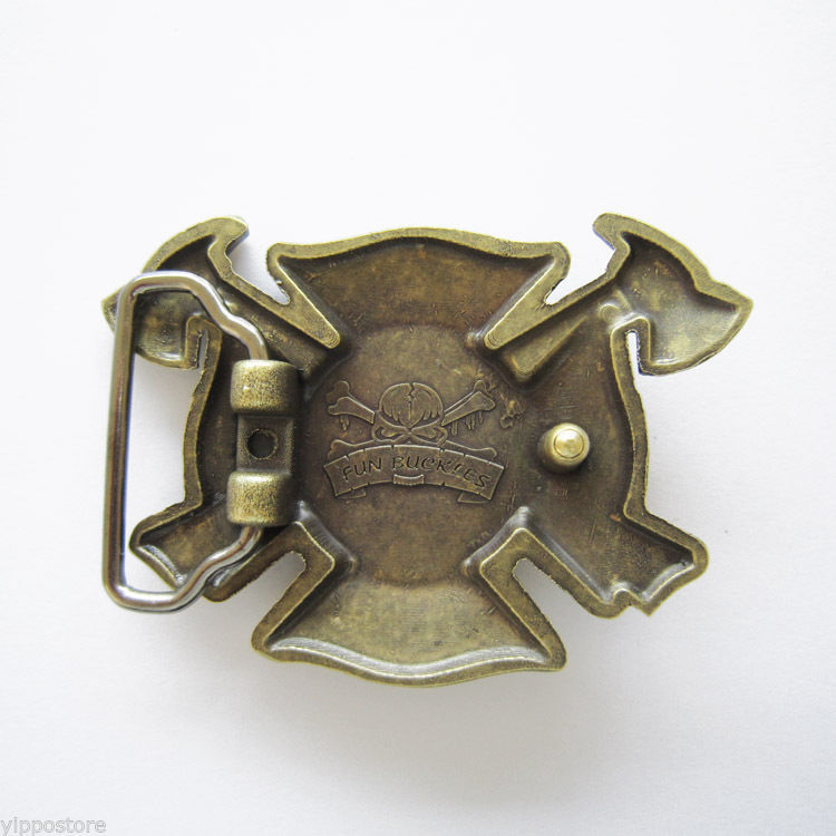 Antique Brass Plated Fire Firefighter Belt Buckle | eBay