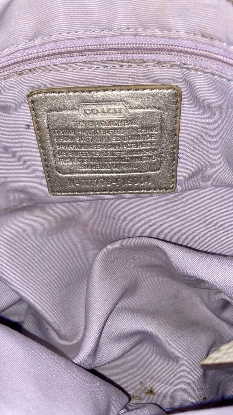 Coach No.K1176 F15064 Platinum Pebbled Leather Large Purse Hobo ...