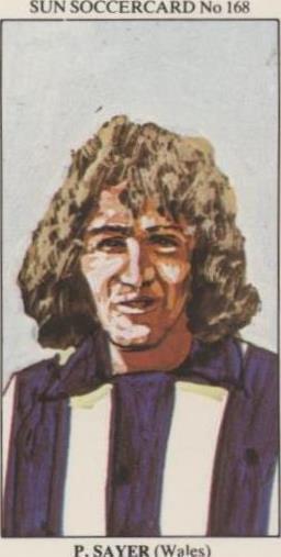 1978 The Sun Soccercards - International Stars Peter Sayer #168 for ...