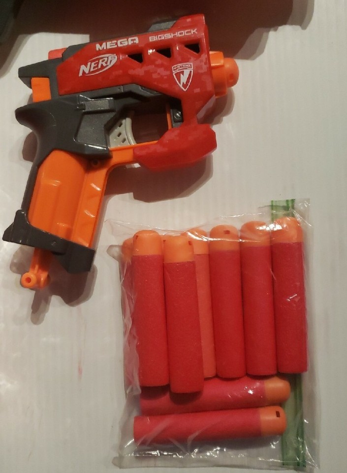 NERF N-Strike Elite Mega CycloneShock Blaster With Pocket Gun 78 MEGA ...