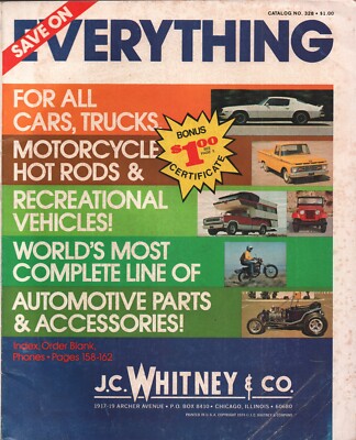 J C Whitney Illustrated Automotive Parts & Accessories Catalog No 328B ...