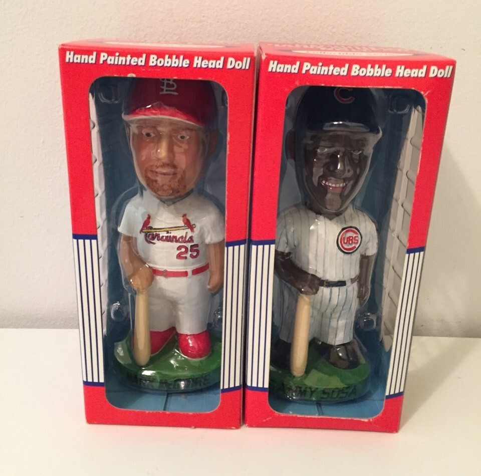 SAMMY SOSA MARK MCGWIRE HAND PAINTED BOBBLE HEAD DOLL BOBBLE DOBBLES ...