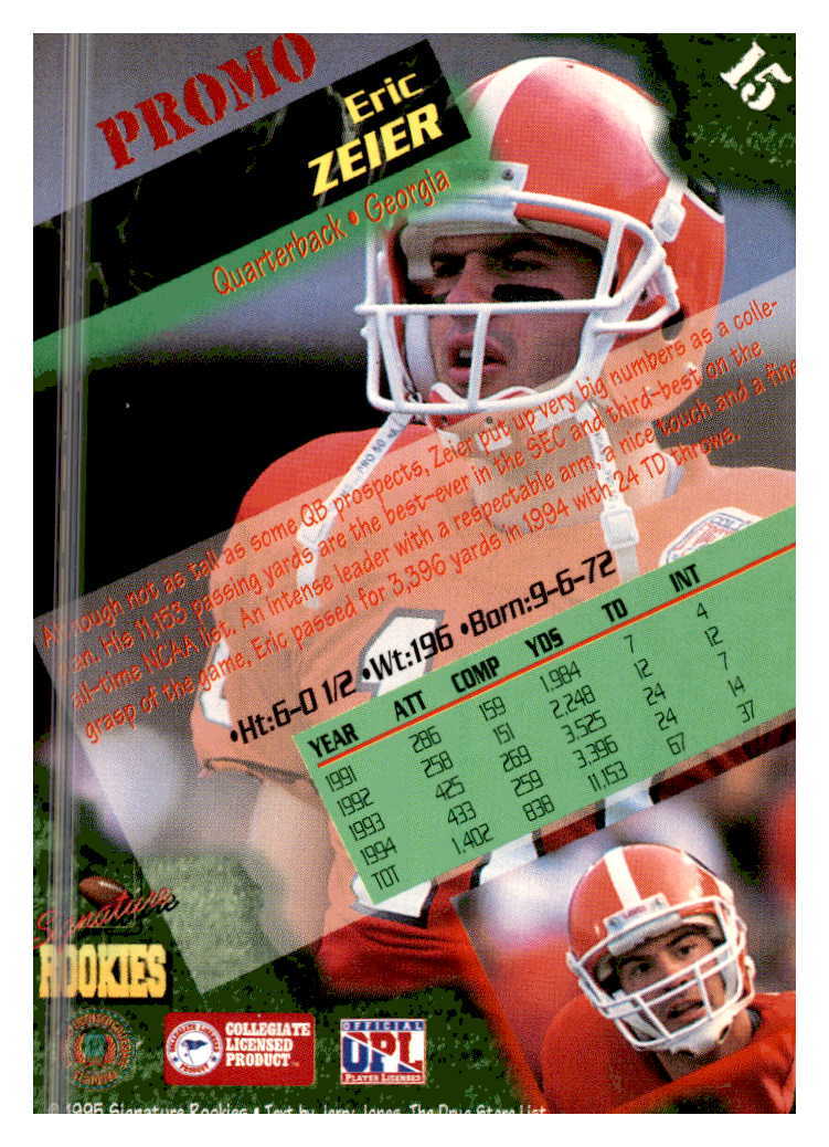 1995 Signature Rookies Promos PR20000 Eric Zeier PR2000015 | eBay