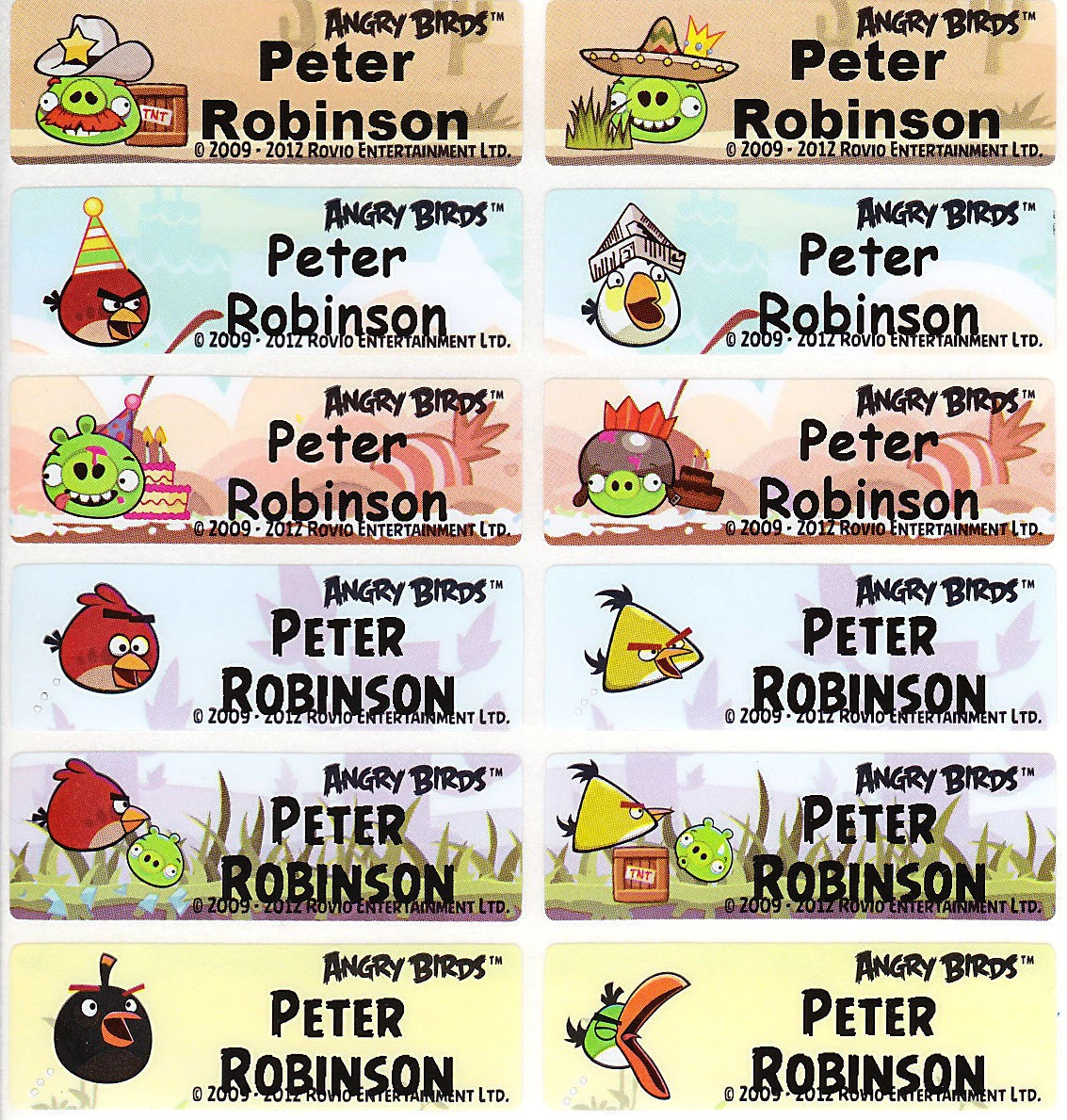 Angry Birds All Birds Names