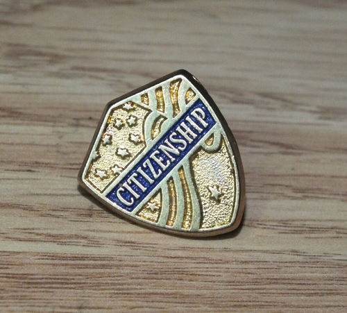 Gold Tone & Blue Shield Shaped Collectible Citizenship Lapel Pin | eBay