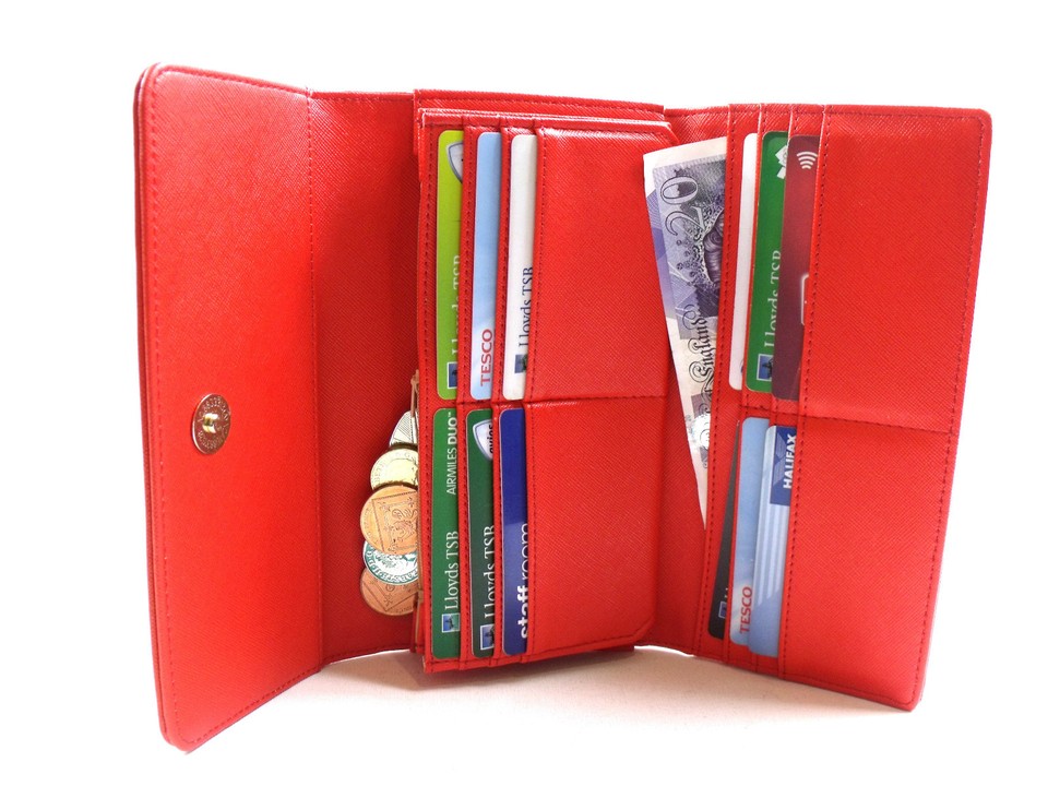 LADIES LARGE FASHION PURSE CREDIT CARD HOLDER CLUTCH BAG PARTY EVENING ...