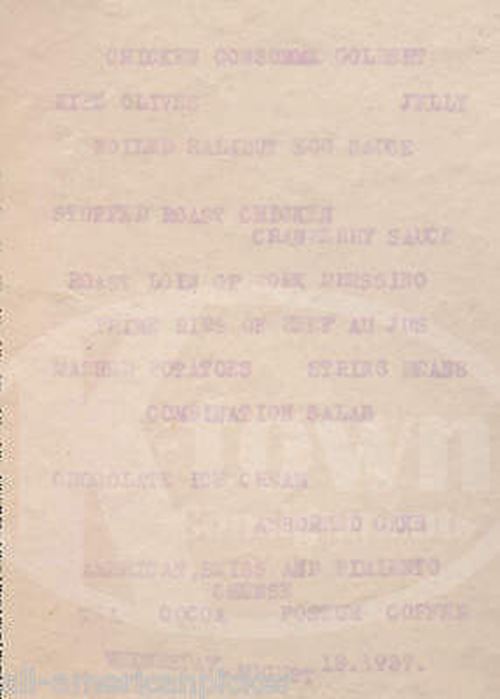 Alaska Railroad Curry Hotel Mt McKinley Park Route Antique Dinner Menu ...