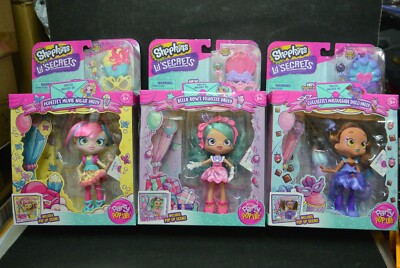 Shopkins lil' SECERTS Party Pop Ups Cocolette, Popette, and Bella Party ...