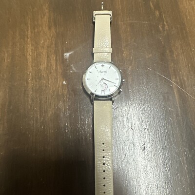 Kate Spade Hybrid Smart Watch Silver And White Beige Leather Massive ...
