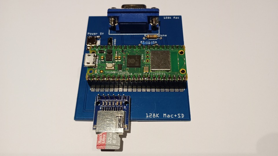 Apple Macintosh Mac 128K PicoMac with SD using Raspberry Pi Pico - Self ...