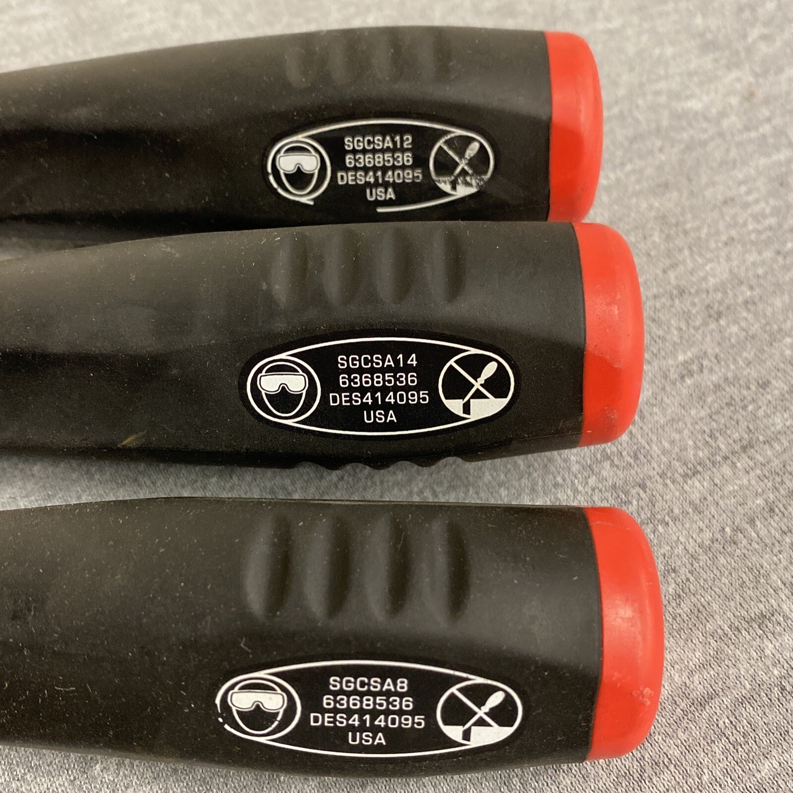 Snap-on Tools USA Soft Grip Rigid Carbon Scraper Set SGCSA8 SGCSA12 ...