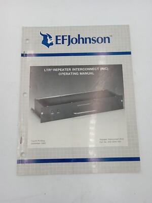 E.F. Johnson LTR Repeater Interconnect RIC Operating Manual | eBay