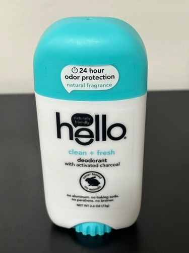 HELLO CLEAN + FRESH Deodorant w/ Activated Charcoal 24 Hr. Protection ...