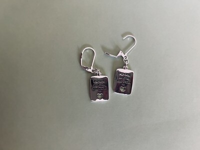 silver plated For God So Loved the World drop earrings on lever backs ...