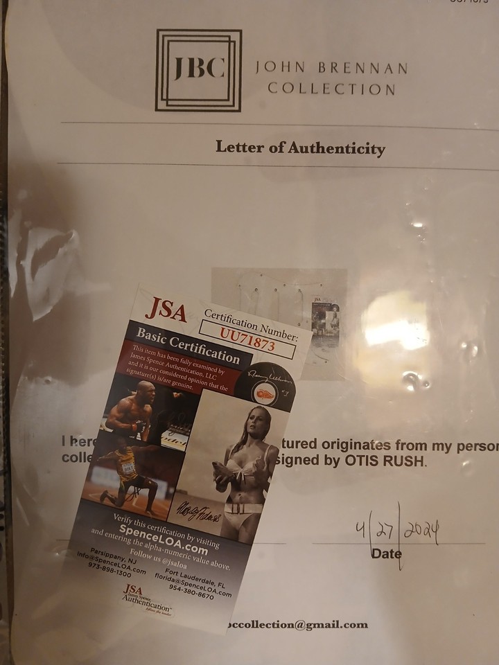 Otis Rush Signed Autograph Rare Blues History Blues Autograph Guitar ...